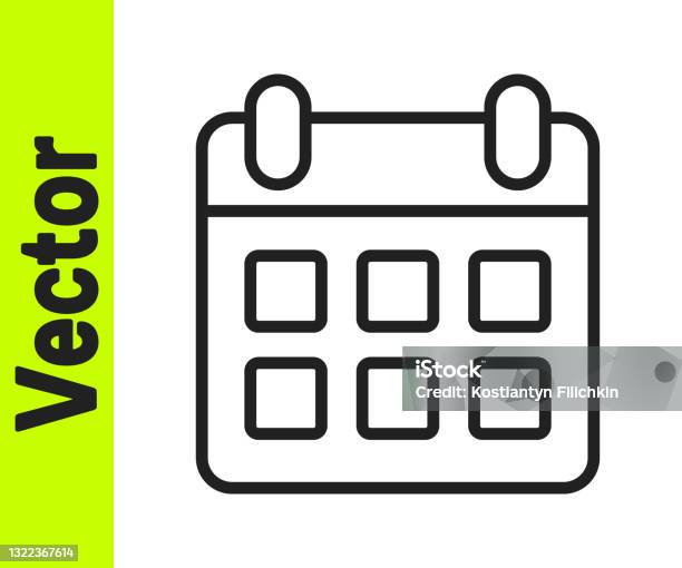 Ligne Noire Calendrier De Planification De Voyage Et Icône Davion