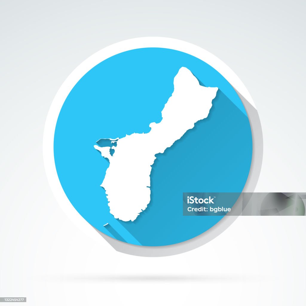 Icône De La Carte De Guam Flat Design Avec Longue Ombre Vecteurs Libres