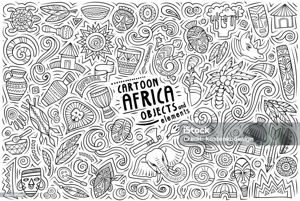 Ensemble De Dessins Animés Dobjets Thématiques Dobjets Et De Symboles