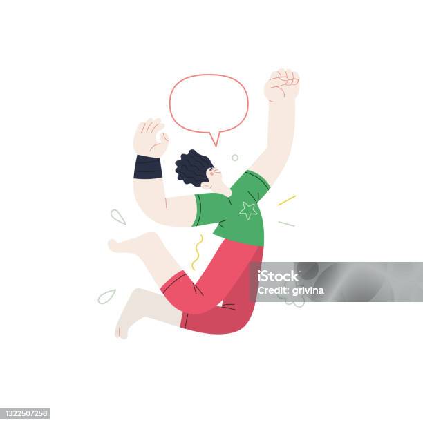 Kebahagiaan Orangorang Bahagia Melompat Di Udara Dengan Ceria Ilustrasi