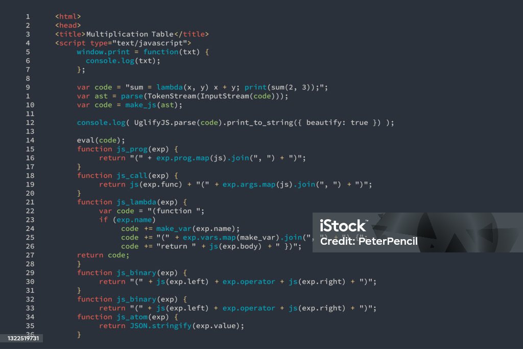 Program Code Software Digital Abstract Code Javascript Text Vector Illustration Stock