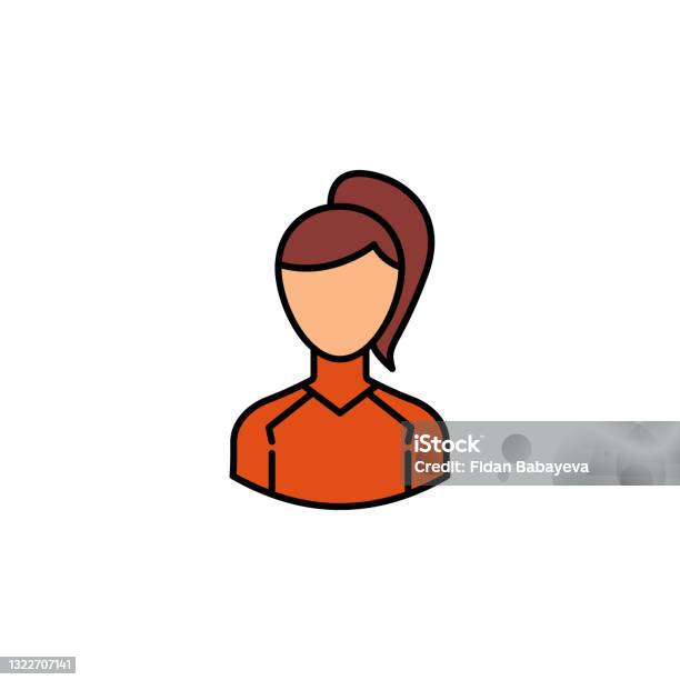 Avatar Joueur De Volleyball Contour Icône De Couleur Les Signes Et Les