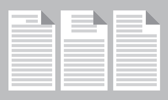 Ensemble Dicônes Isolées De Papiers De Bureau Modèle De Documentation
