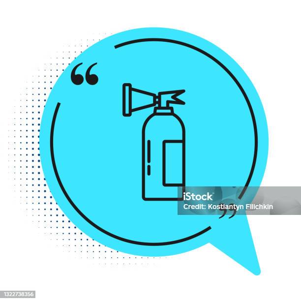 Ligne Noire Icône Dextincteur Isolée Sur Fond Blanc Symbole De Bulle De