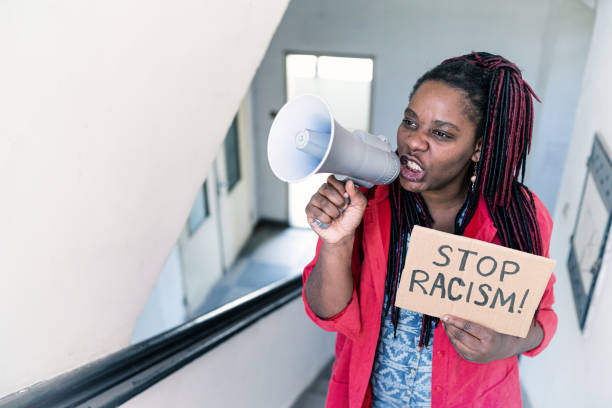 Free Stock Photo of Loud Hailer Character Shows Megaphone Shouting ...
