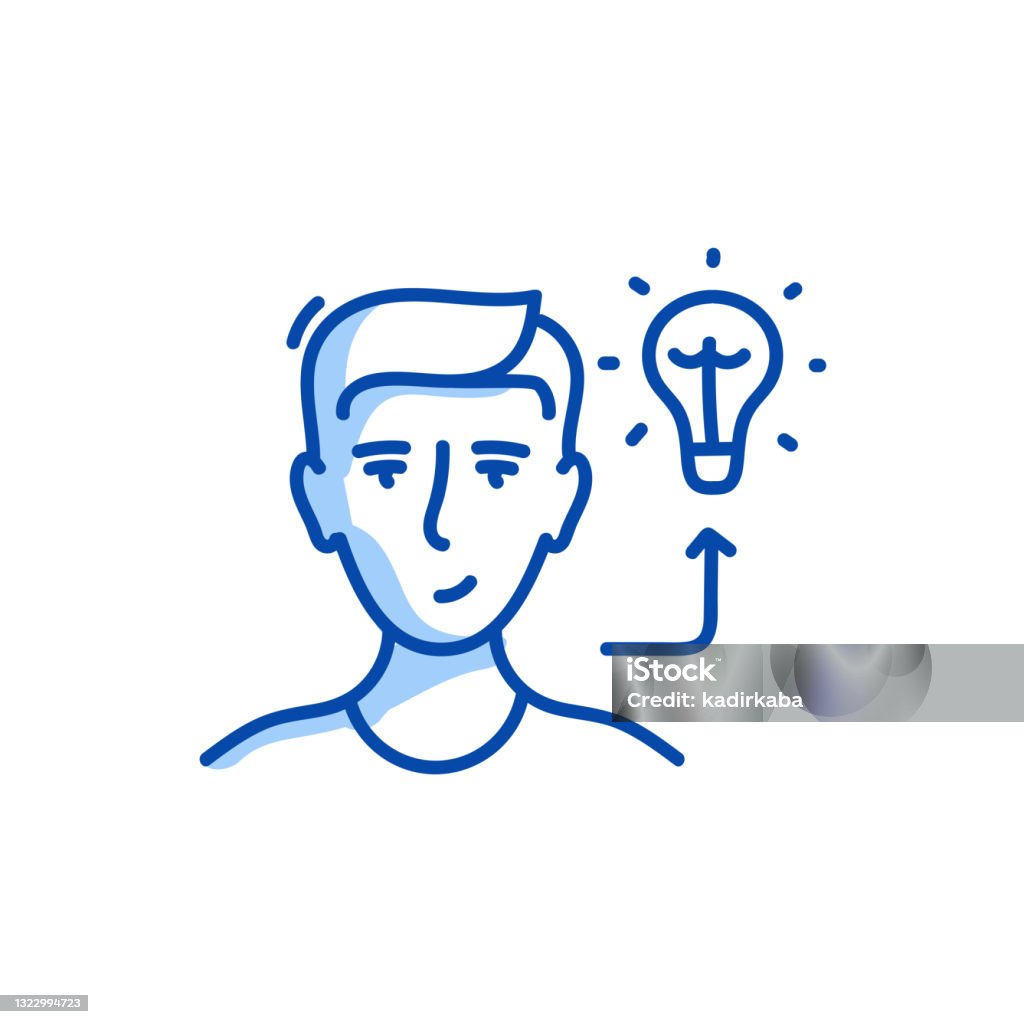 Brainstorming Icône De Ligne Dessinée À La Main Et Conception Desquisse