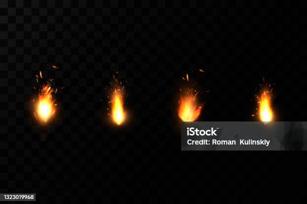 Membakar Percikan Api Percikan Api Vektor Ilustrasi Stok Unduh Gambar