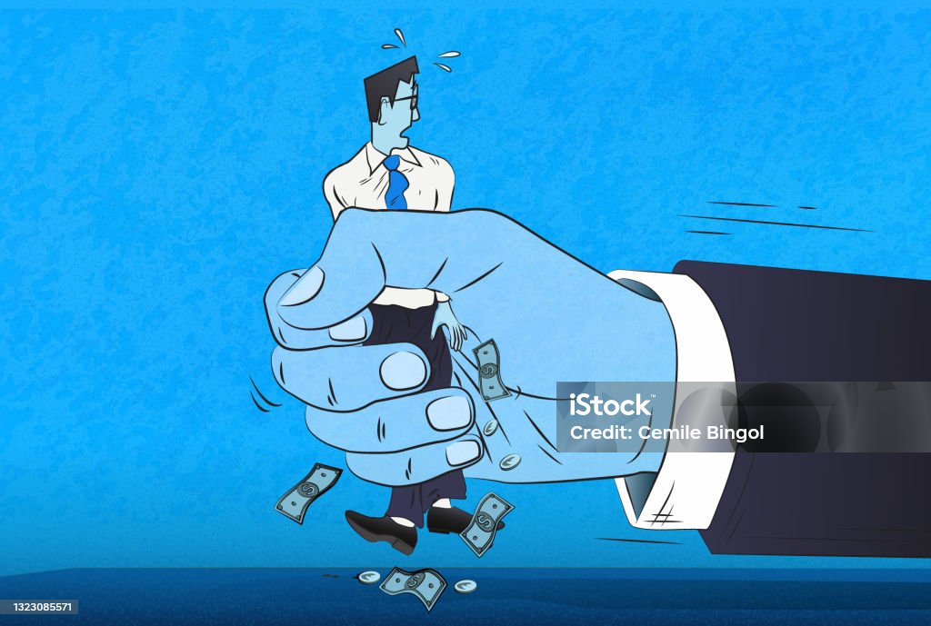 Employers Putting The Squeeze On Workers Stock Illustration Download