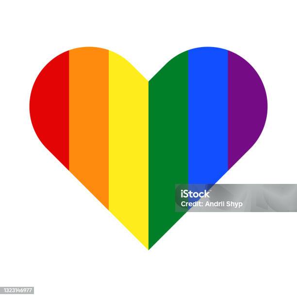 Bendera Lgbt Di Dalam Hati Simbol Bendera Gay Tanda Bendera Lgbtq