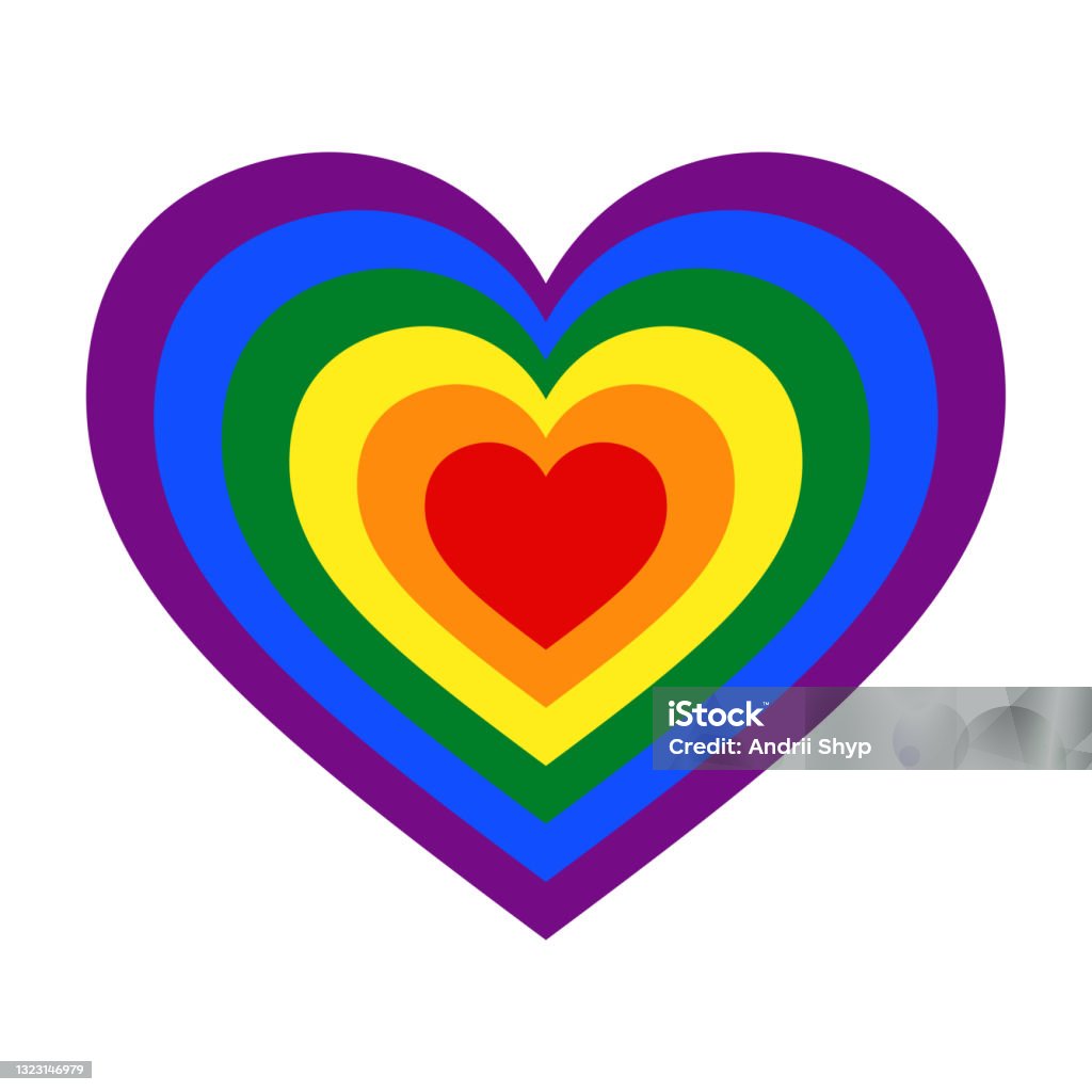 Bendera Lgbt Di Dalam Hati Simbol Bendera Gay Tanda Bendera Lgbtq