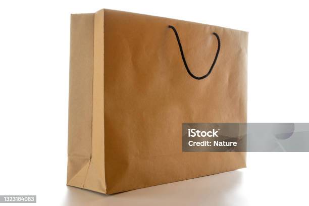 Old Paper Bag Brown Package With Kraft Recycle Texture Empty Blank