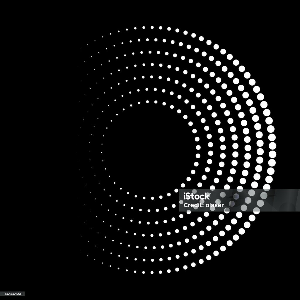 Orbital Dots In Concentric Circles Horizontal Size Gradient Stock