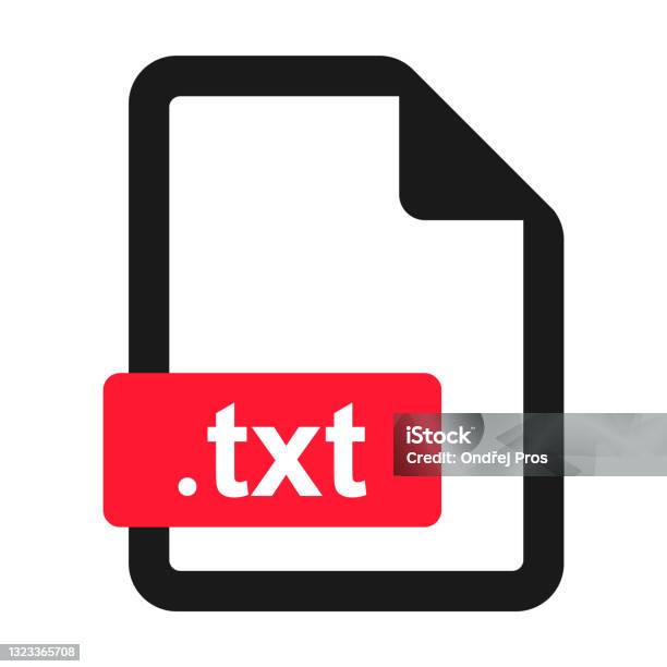 Fichier Txt Icône Plate Isolée Sur Fond Blanc Illustration Vectorielle