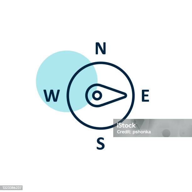 Compass Wind Rose Vector Icon Direction East Stock Illustration