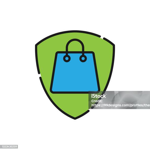 Icône Dachat Sécurisé Illustration Vectorielle Shopping Sécurité Et