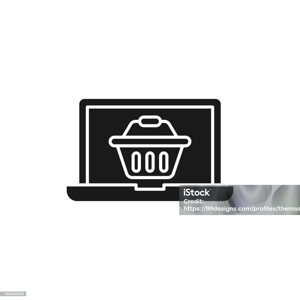 Ilustración de Carrito De Compras Con Icono De Portátil Vector Design ... Ilustración de Carrito De Compras Con Icono De Portátil Vector Design ...