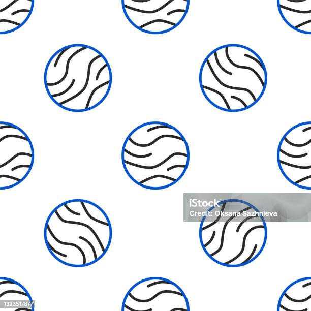 Vetores De Ícone Da Linha Planet Isolou Padrão Perfeito No Fundo Branco