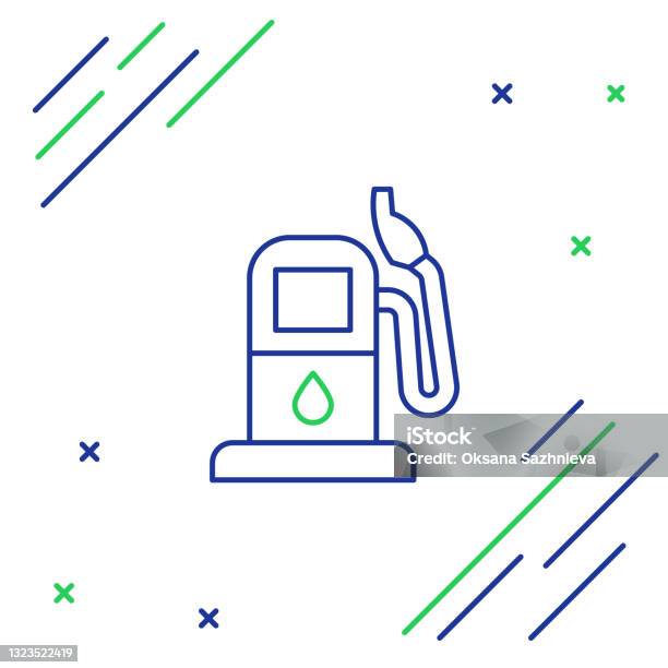 Ligne Essence Ou Icône De Stationservice Isolée Sur Fond Blanc Symbole