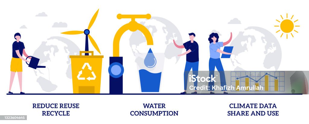 Ilustración de Reduzca El Reciclaje De Reutilización El Consumo De Agua ... Ilustración de Reduzca El Reciclaje De Reutilización El Consumo De Agua ...