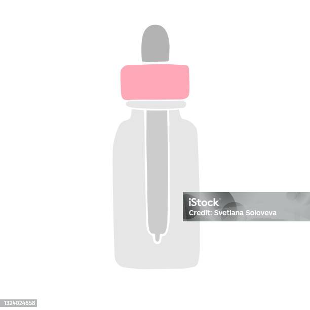 Vektor Tangan Digambar Doodle Sketsa Minyak Esensi Botol Ilustrasi Stok