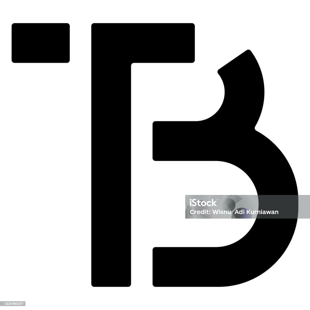 Huruf Tb Bt T B Ikon Desain Simple Vector Elegan Ilustrasi Stok Unduh
