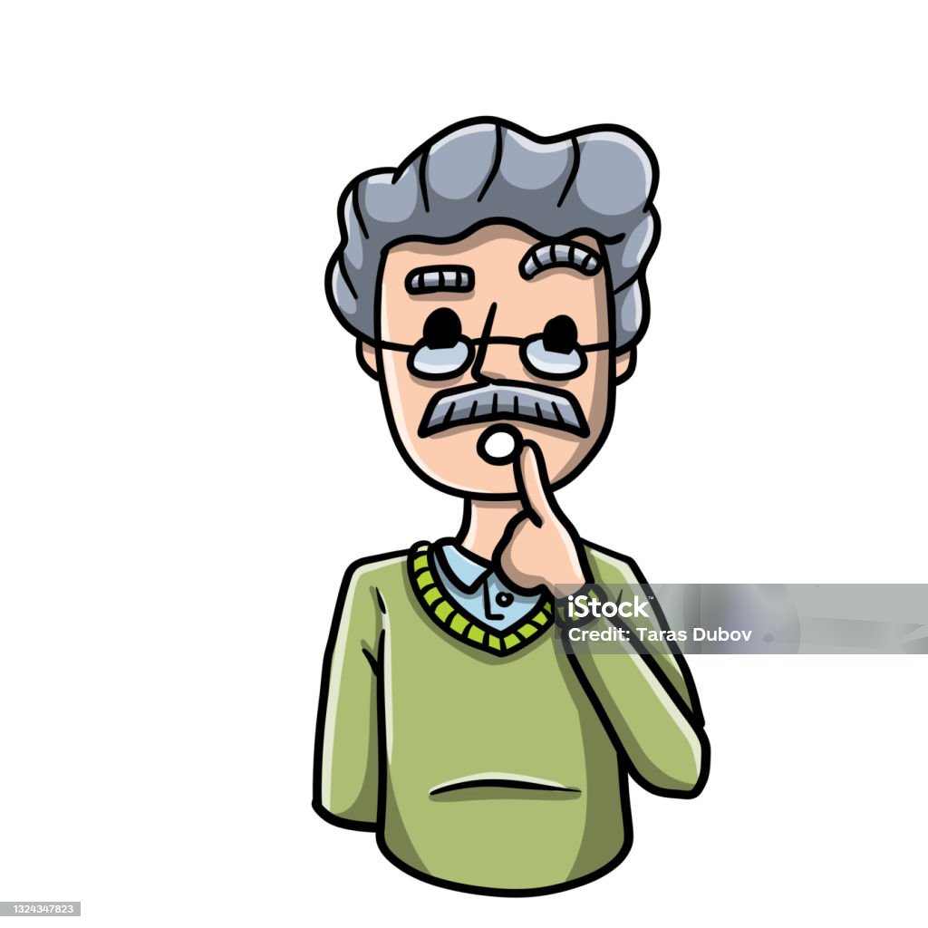 Orang Tua Yang Bingung Keraguan Dan Gerakan Jari Di Tangan Ilustrasi ... Orang Tua Yang Bingung Keraguan Dan Gerakan Jari Di Tangan Ilustrasi ...
