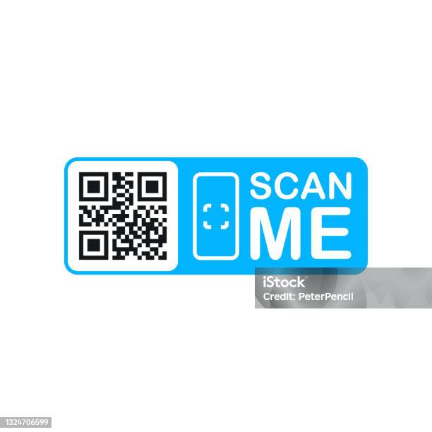 Qr Code Scan Label Scan Qr Code Icon Scan Me Text Vector Illustration ... Qr Code Scan Label Scan Qr Code Icon Scan Me Text Vector Illustration ...