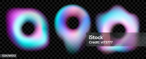 Holographic Color Distorted Gradient Ring Isolated On Transparent ... Holographic Color Distorted Gradient Ring Isolated On Transparent ...