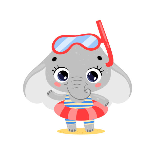 Elephants Swimming Photos Clipart
