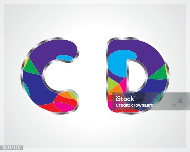 Typography Font Style Vector Set Of Letters Colorful Shapes Fonts From