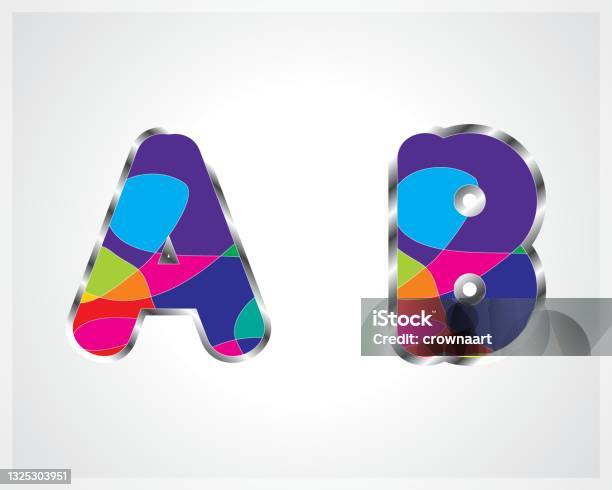 Typography Font Style Vector Set Of Letters Colorful Shapes Fonts From