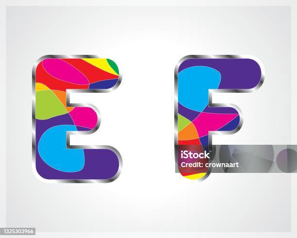 Typography Font Style Vector Set Of Letters Colorful Shapes Fonts From