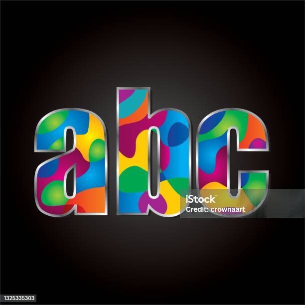 Typography Font Style Vector Set Of Letters Colorful Shapes Fonts From