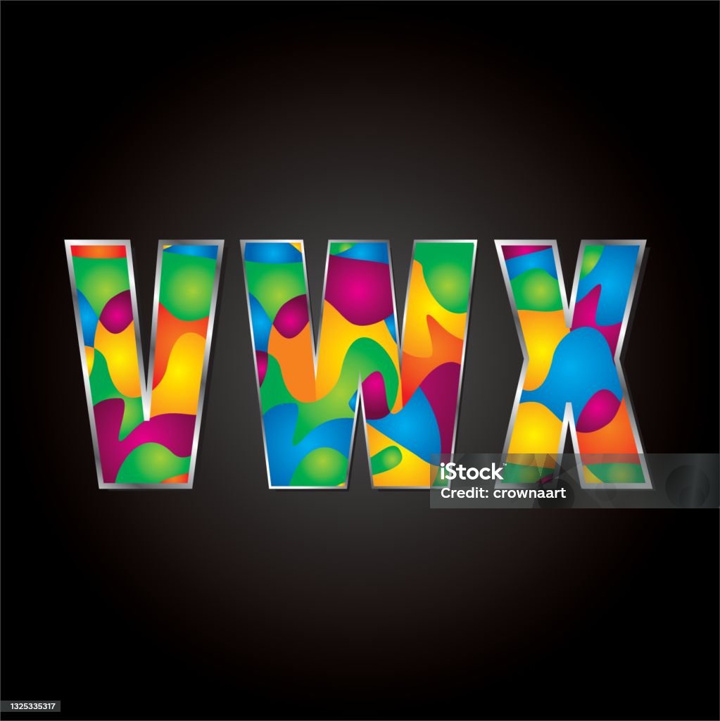 Typography Font Style Vector Set Of Letters Colorful Shapes Fonts From