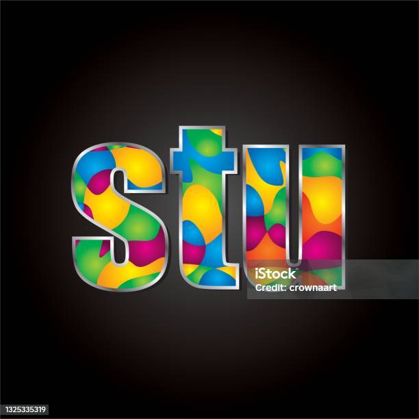 Typography Font Style Vector Set Of Letters Colorful Shapes Fonts From