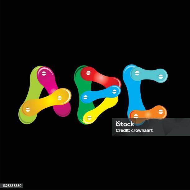 Tipografi Font Style Vector Set Huruf Warnawarni Bentuk Font Dari A
