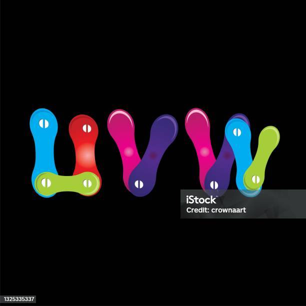 Typography Font Style Vector Set Of Letters Colorful Shapes Fonts From