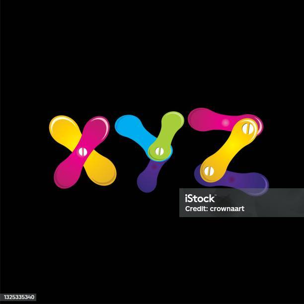 Typography Font Style Vector Set Of Letters Colorful Shapes Fonts From