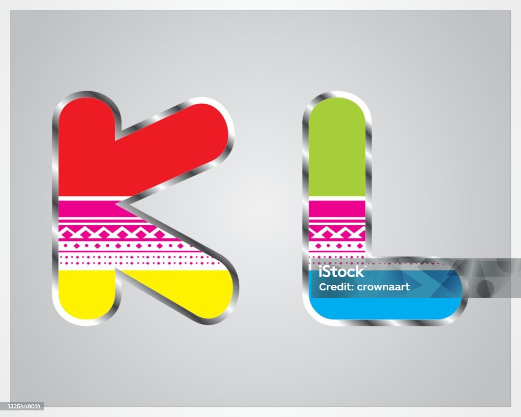 Typography Font Style Vector Set Of Letters Colorful Shapes Alphabet