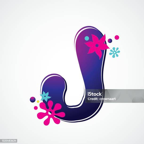Typography Font Style Vector Set Of Letters Colorful Floral Alphabet