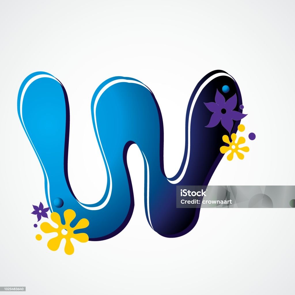 Typography Font Style Vector Set Of Letters Colorful Floral Alphabet