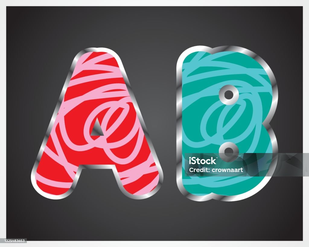 Typography Font Style Vector Set Of Letters Colorful Shapes Alphabet