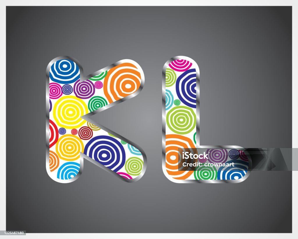 Typography Font Style Vector Set Of Letters Bold Circled Alphabet From