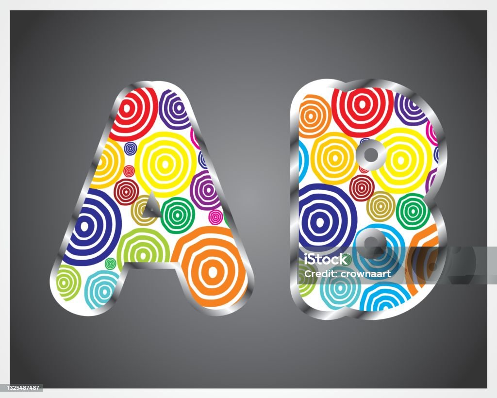 Typography Font Style Vector Set Of Letters Bold Circled Alphabet From