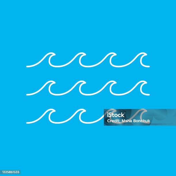 Vagues Deau Concept De Mer Docéan Ou De Rivière Illustration