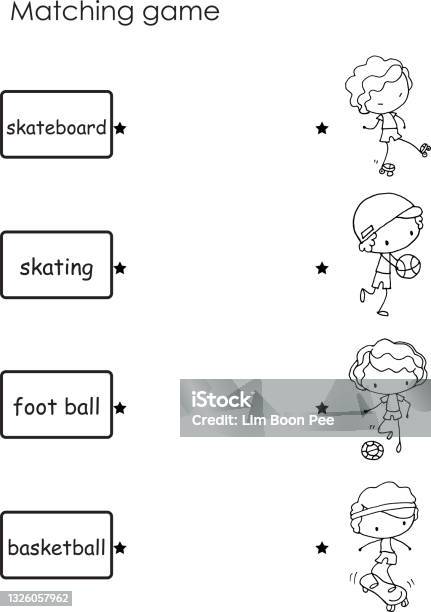 Vektor Kartun Anakanak Pra Sekolah Cocok Kata Benda Dan Gambar Kegiatan ... Vektor Kartun Anakanak Pra Sekolah Cocok Kata Benda Dan Gambar Kegiatan ...