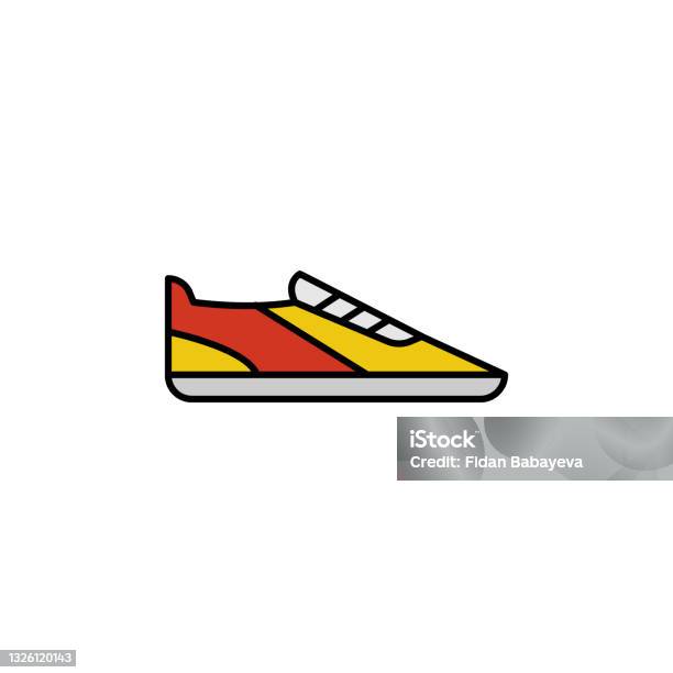 Chaussures Ligne De Bowling Icône Recolorée Les Signes Et Les Symboles