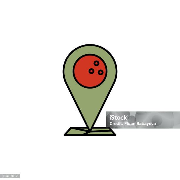 Espace Réservé Icône Recolorée De Ligne De Bowling Les Signes Et Les