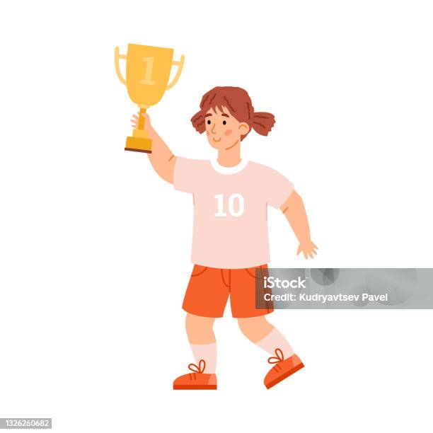 Gadis Kecil Yang Lucu Dengan Hadiah Piala Ilustrasi Vektor Datar ... Gadis Kecil Yang Lucu Dengan Hadiah Piala Ilustrasi Vektor Datar ...