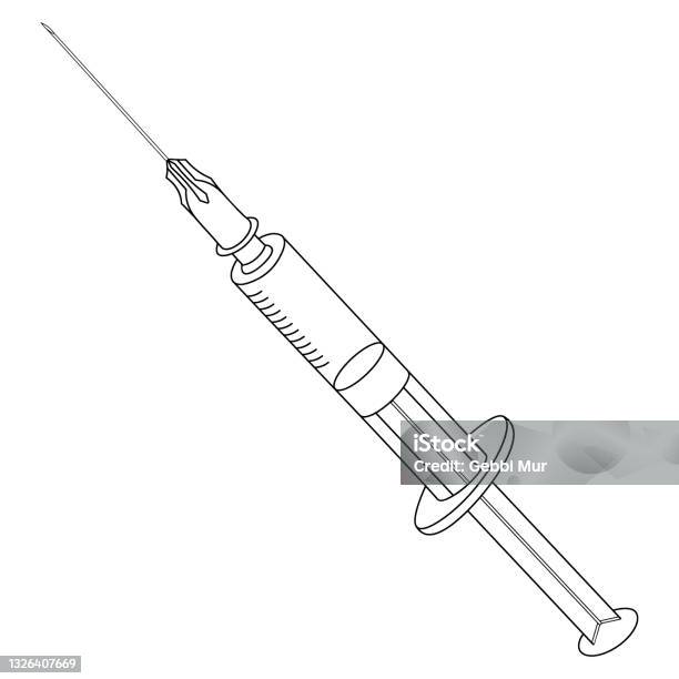 Seringue Pour Injection Dessin Illustration Vectorielle Injection
